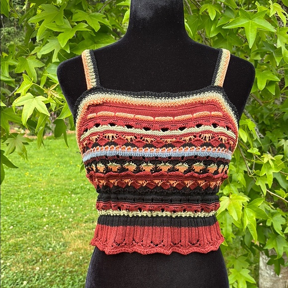 Cider | Tops | 32 Cider Multicolor Knit Crop Tank Top | Poshmark